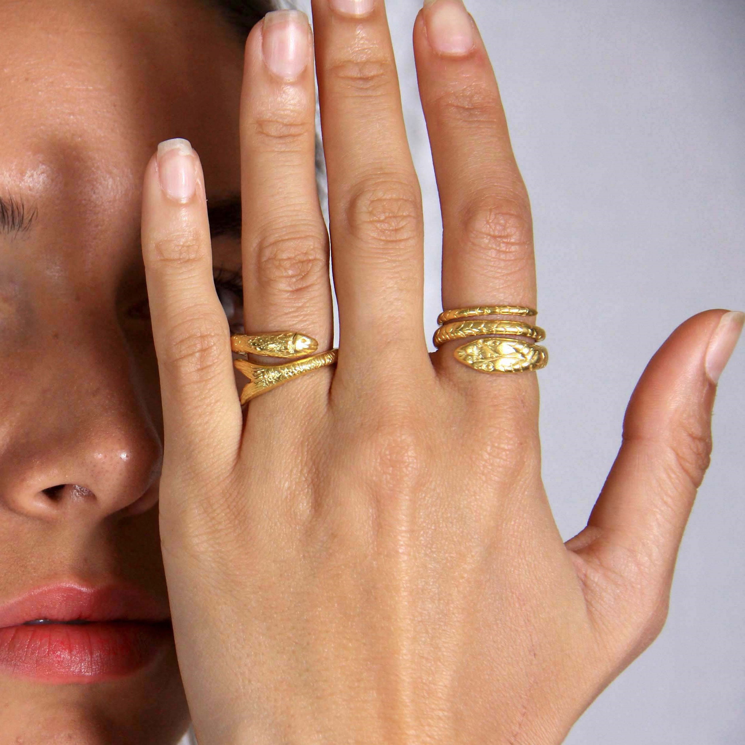 Gold Snake Ring Ouroboros Ring Snake Statement Ring Vintage Ring Snake ...