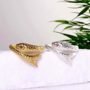 Sterling Silver Fish Ring for Women Gold Fish Ring Vintage Fish Ring ...