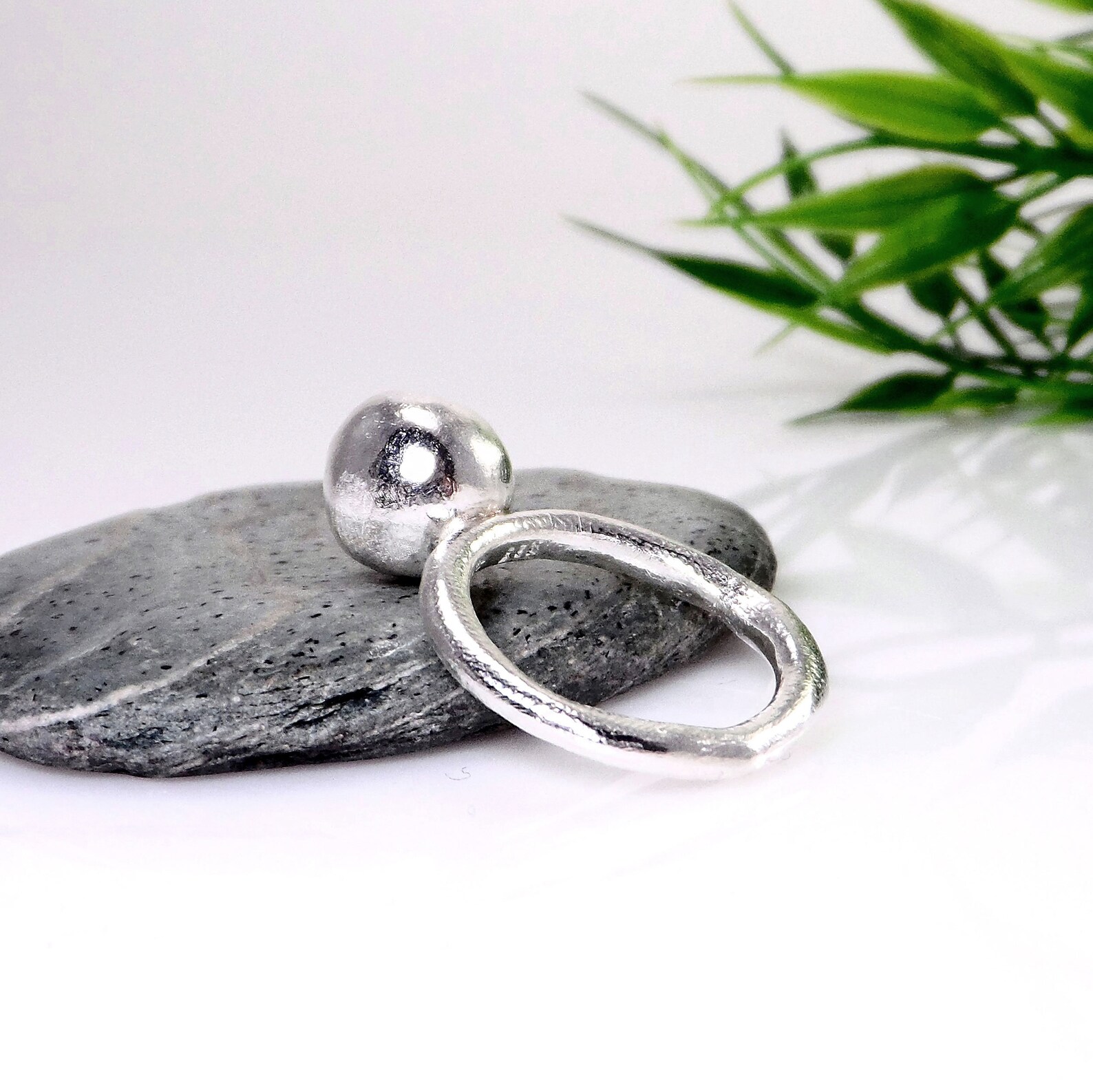 Chunky Silver Ball Ring Solid Silver Statement Ring Sterling - Etsy
