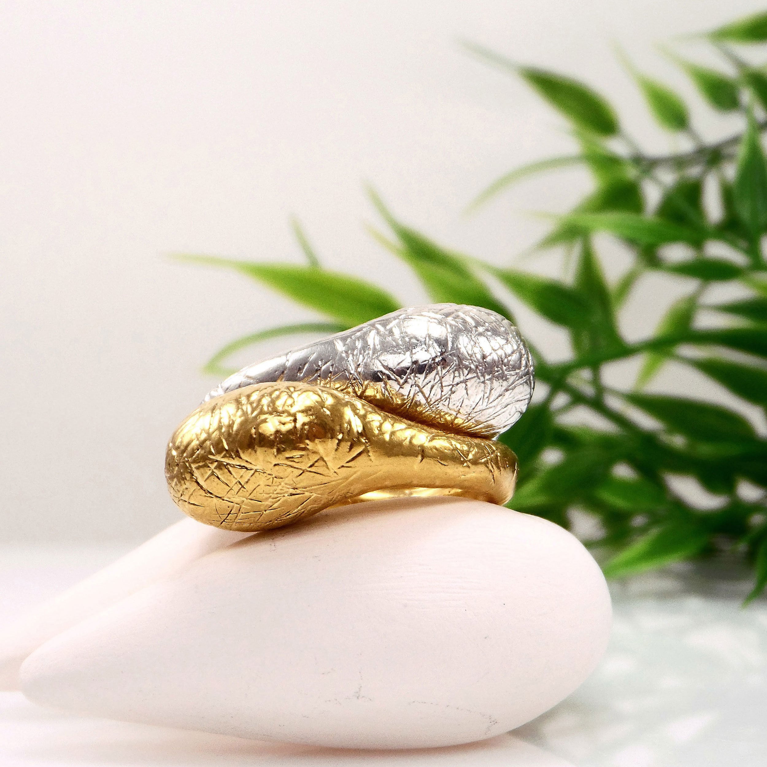 Chunky Sterling Silver Ring Organic Textured Ring Chunky Dome | Etsy