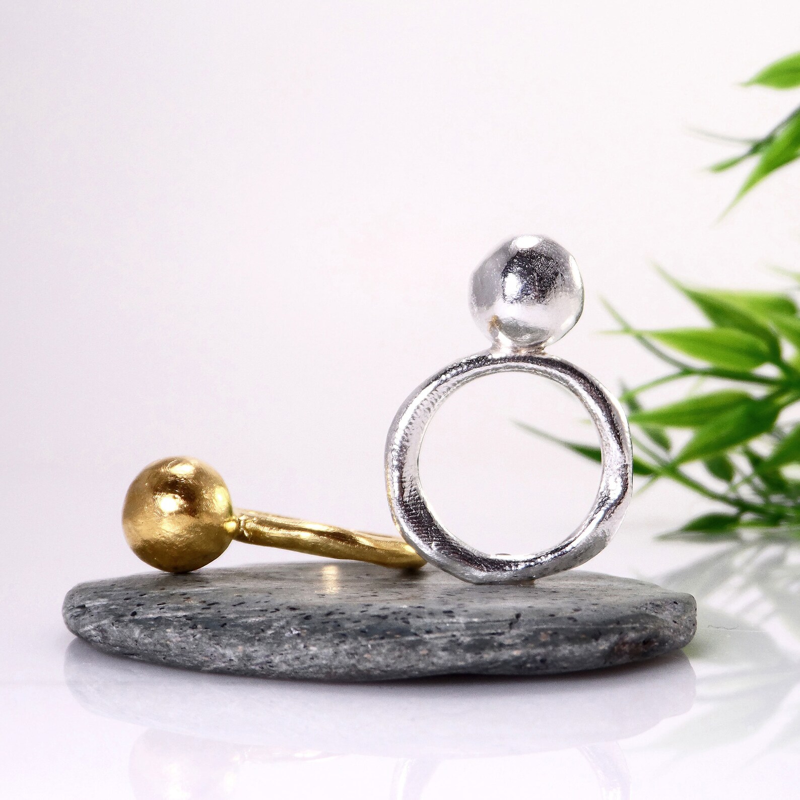 Chunky Silver Ball Ring Solid Silver Statement Ring Sterling - Etsy