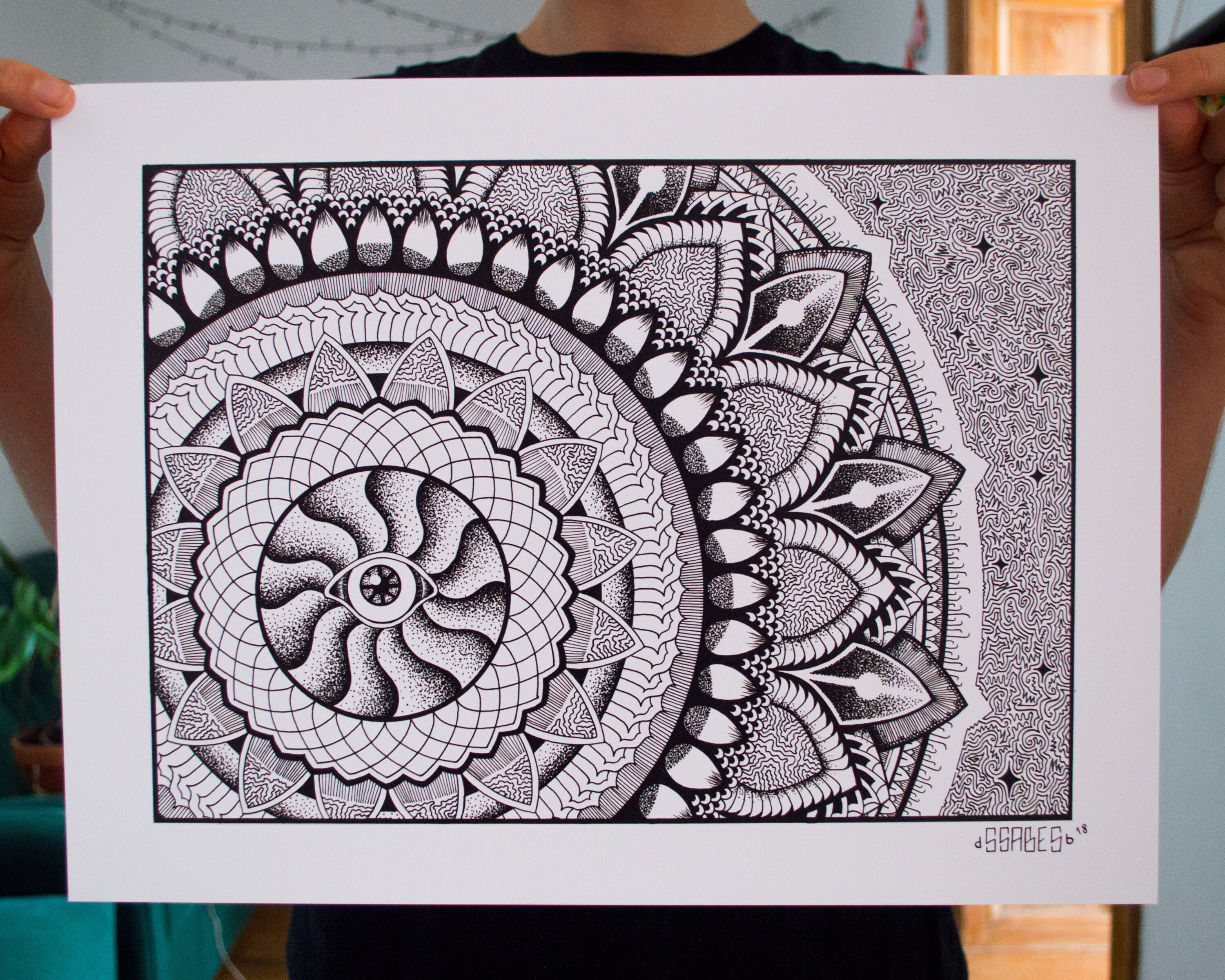 Mandala Print Wall Art Mandala Poster Tattoo Inspired Handmade Design ...