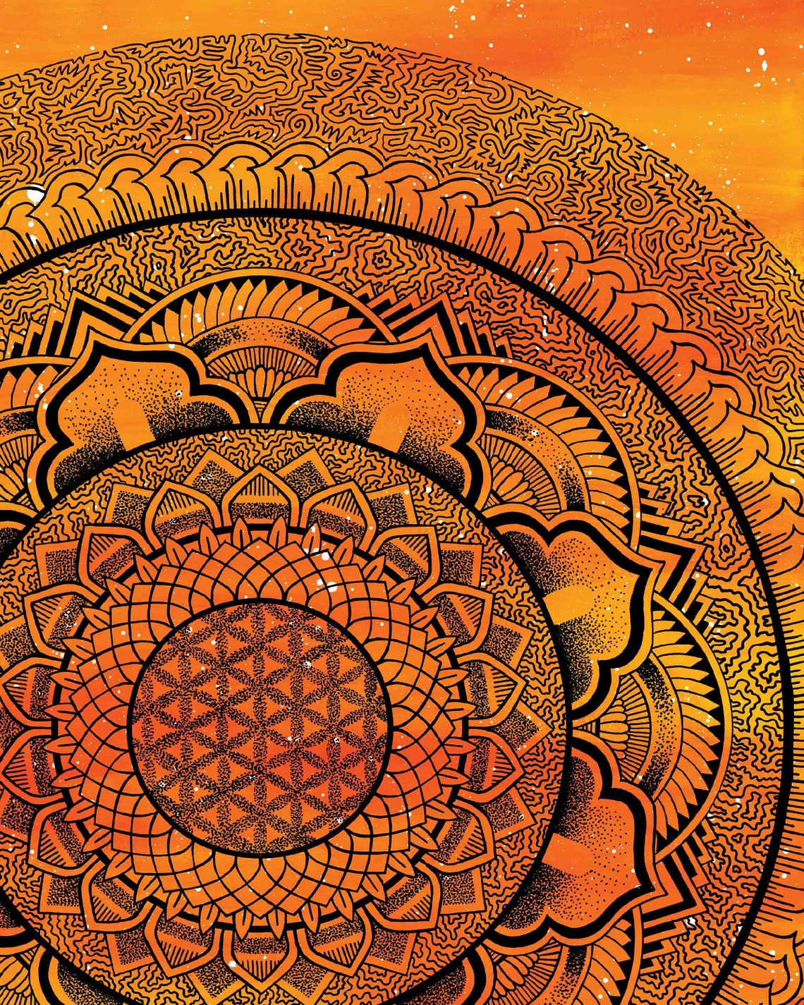 Mandala Print Wall Art Mandala Poster Tattoo Inspired Handmade Design ...