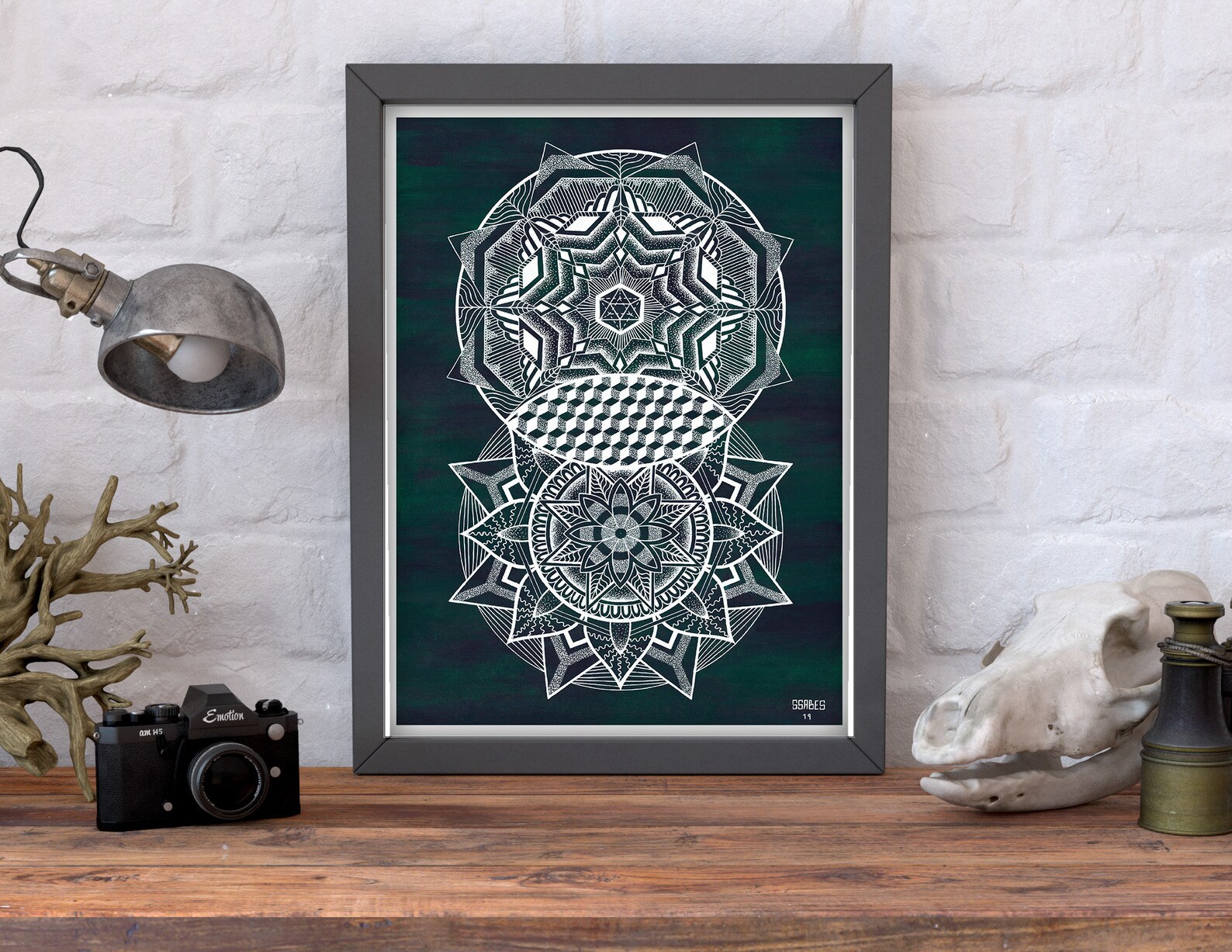 Mandala Print Wall Art Mandala Poster Tattoo Style 100% Handmade Design ...