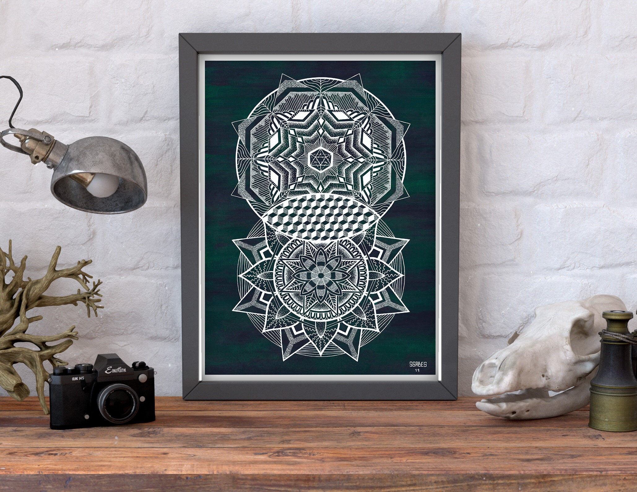 Mandala Print Wall Art Mandala Poster Tattoo Style 100% Handmade Design ...