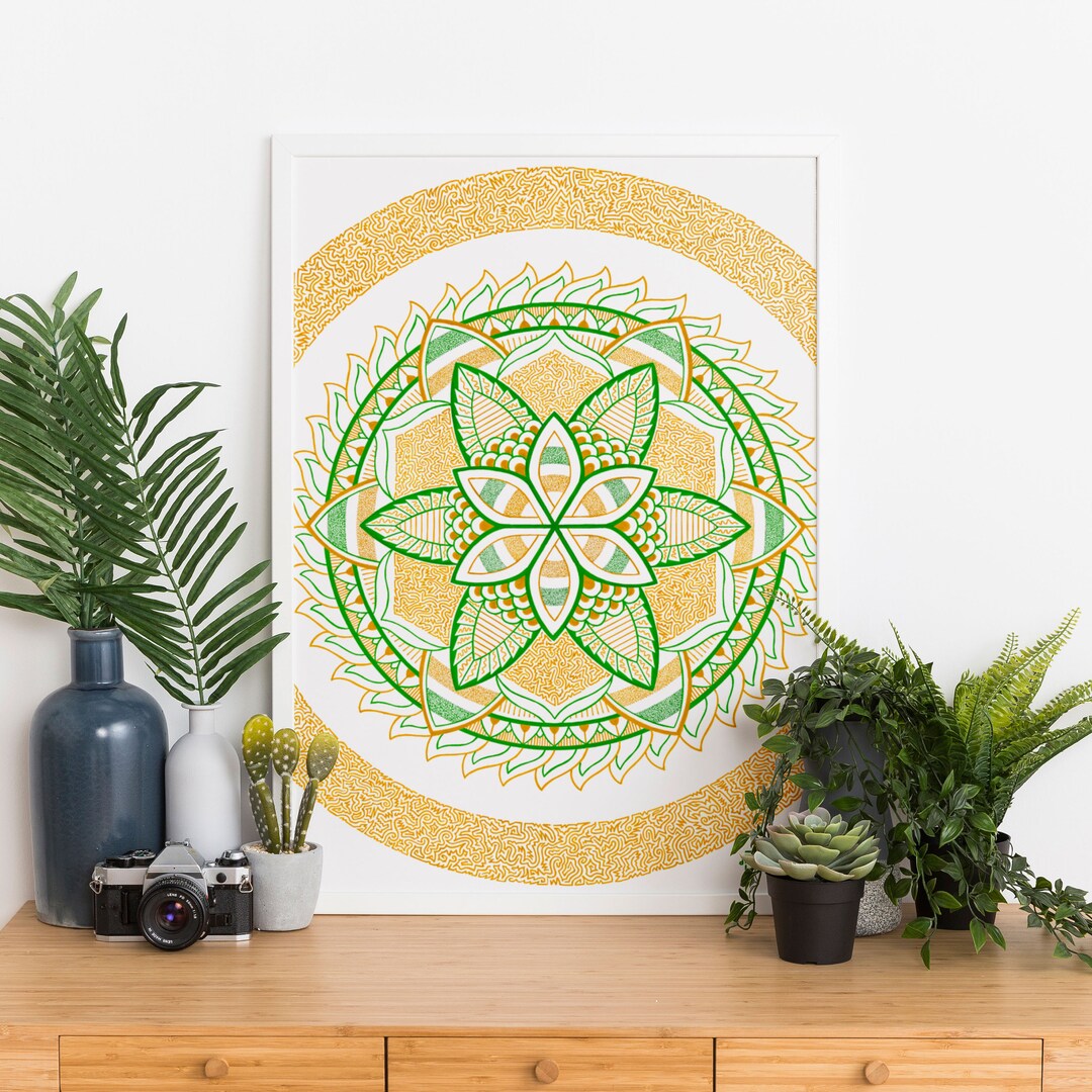 Mandala Print Wall Art Mandala Poster Tatto Inspired Handmade Design A2 ...