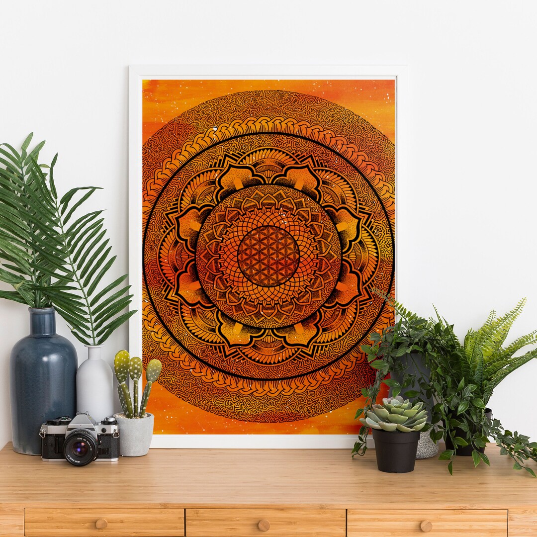 Mandala Print Wall Art Mandala Poster Tattoo Inspired Handmade Design ...