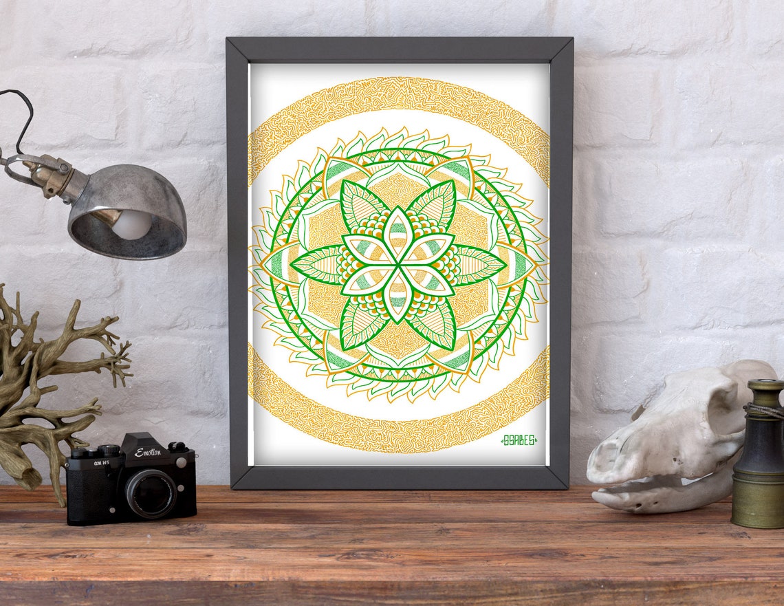 Mandala Print Wall Art Mandala Poster Tatto Inspired Handmade Design A2 ...