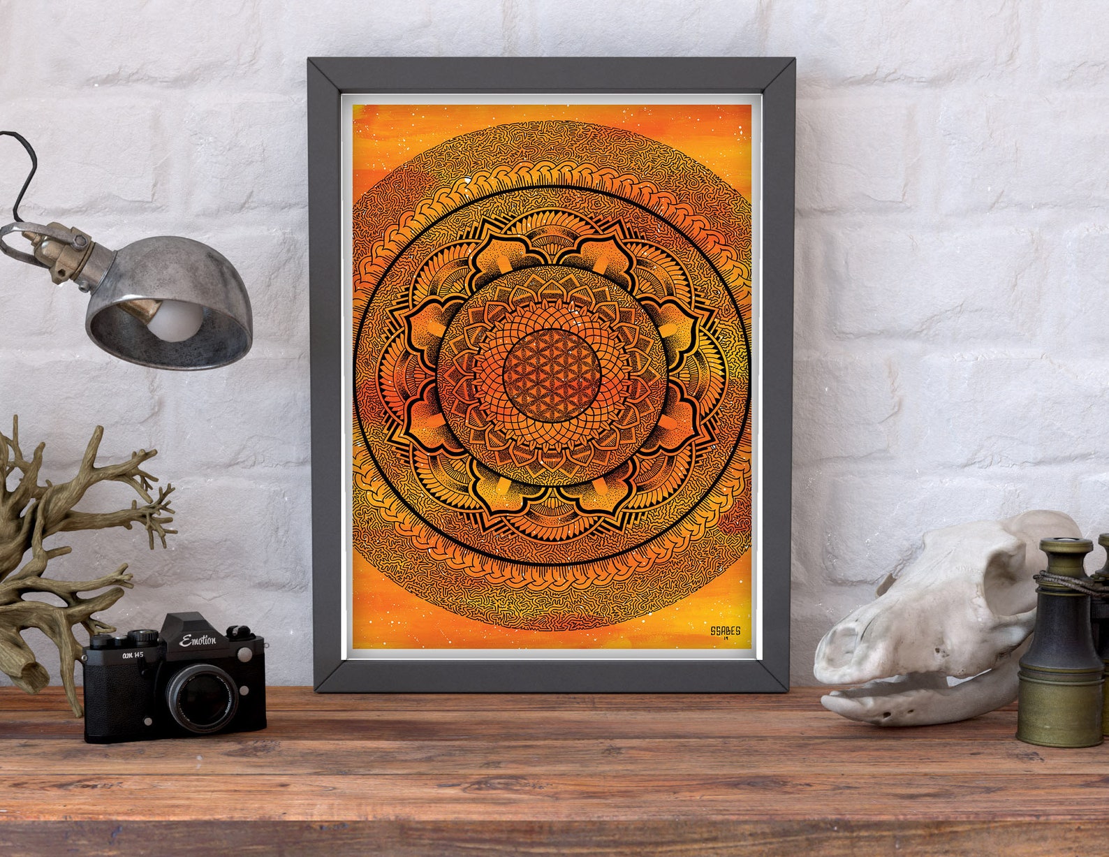 Mandala Print Wall Art Mandala Poster Tattoo Inspired Handmade Design ...