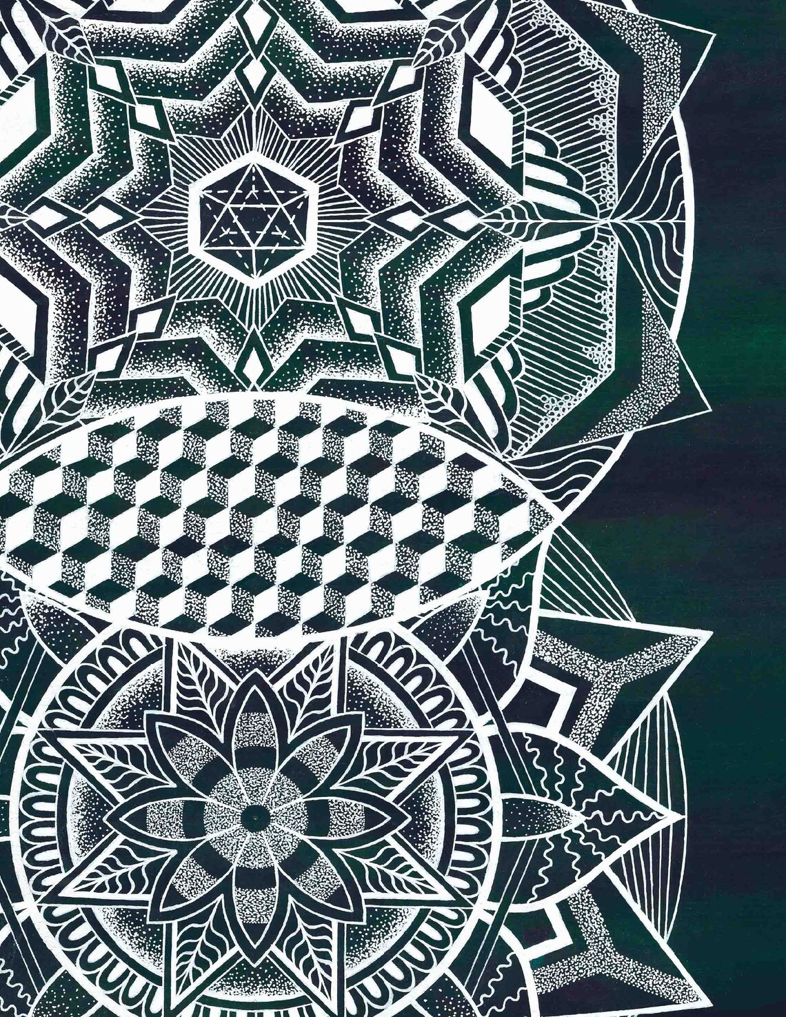 Mandala Print Wall Art Mandala Poster Tattoo Style 100% Handmade Design ...