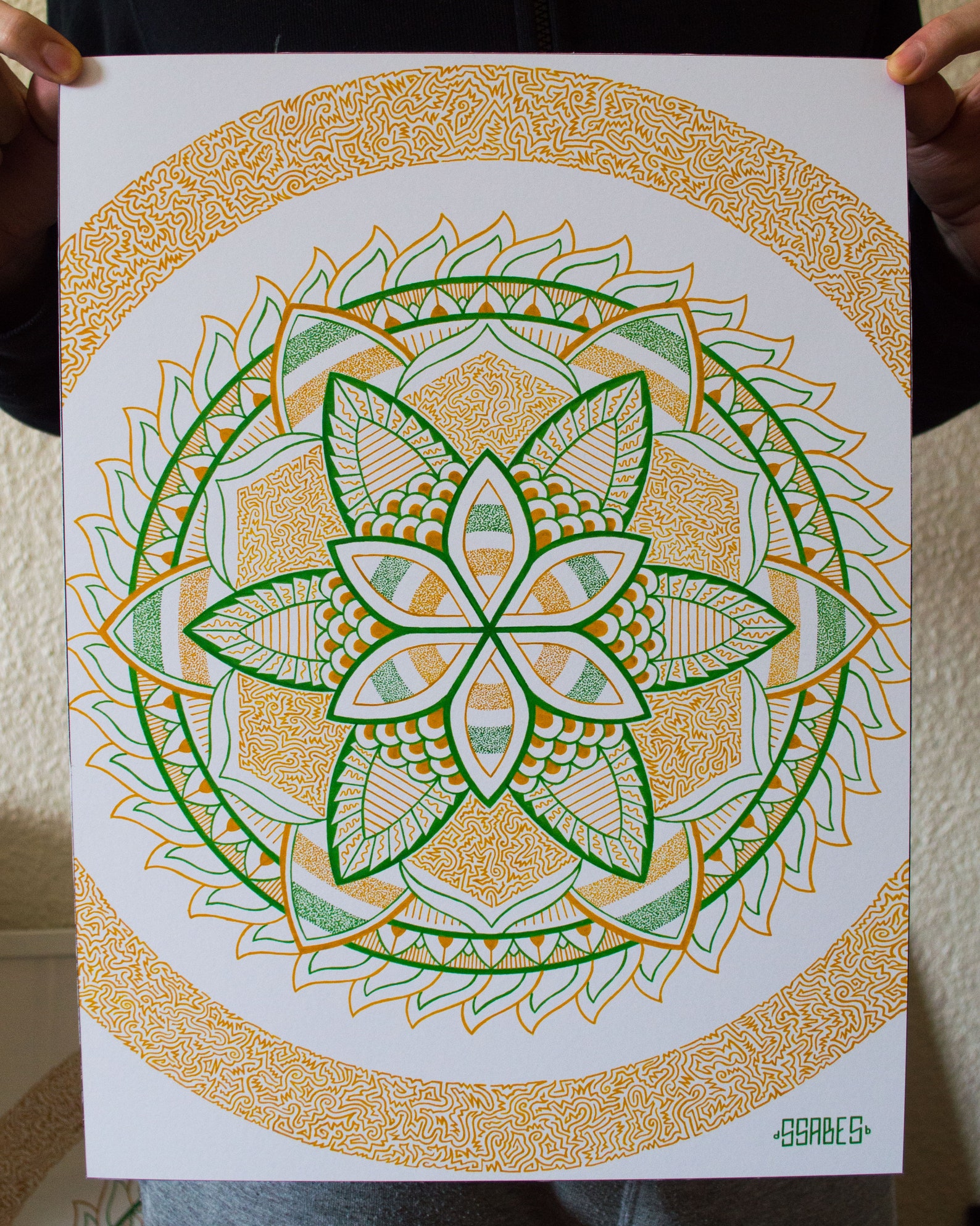 Mandala Print Wall Art Mandala Poster Tatto Inspired Handmade Design A2 ...