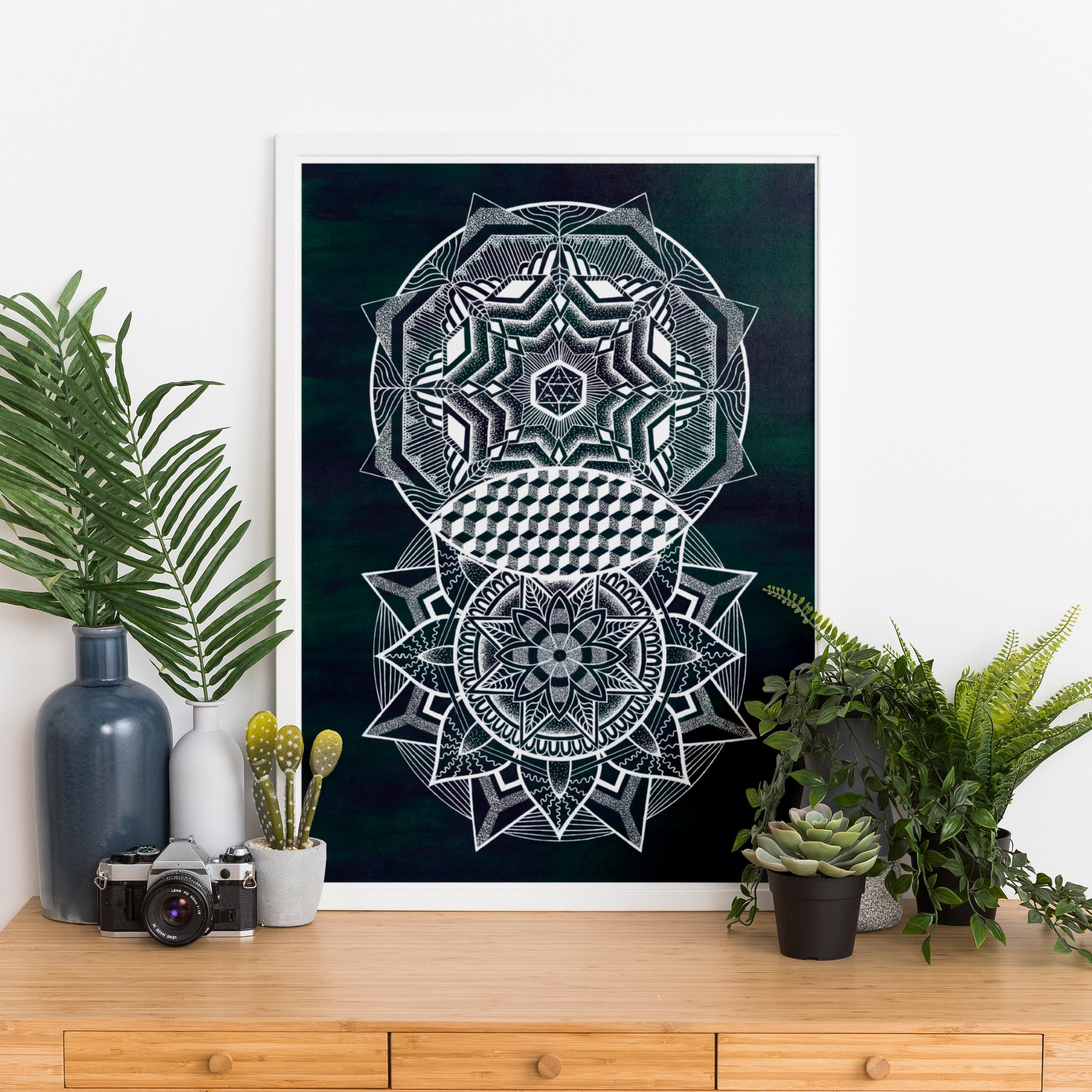 Mandala Print Wall Art Mandala Poster Tattoo Style 100% Handmade Design ...