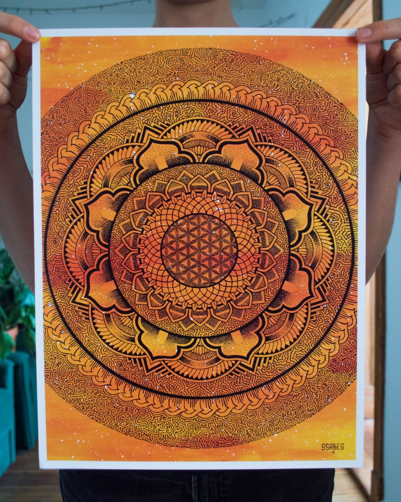 Mandala Print Wall Art Mandala Poster Tattoo Inspired Handmade Design ...