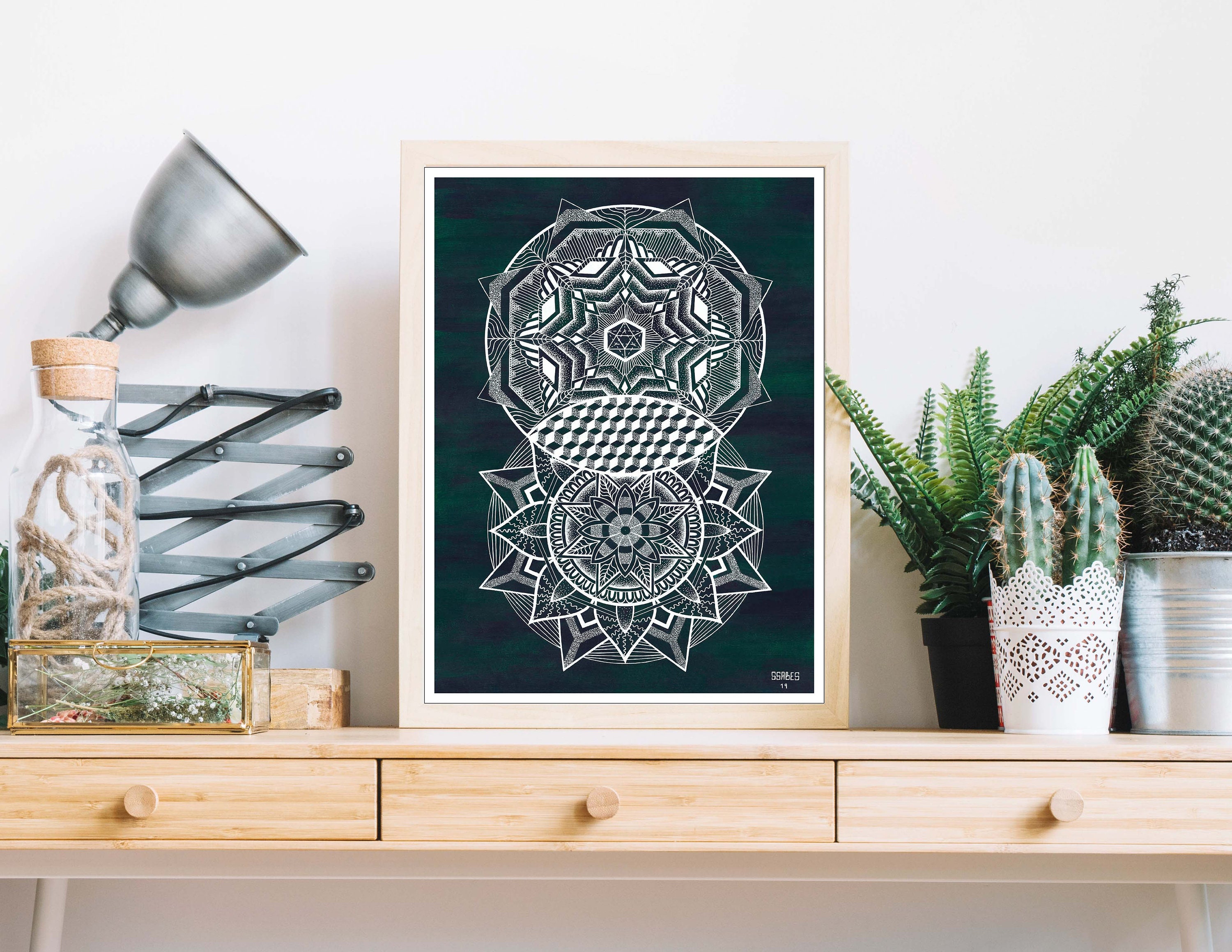 Mandala Print Wall Art Mandala Poster Tattoo Style 100% Handmade Design ...