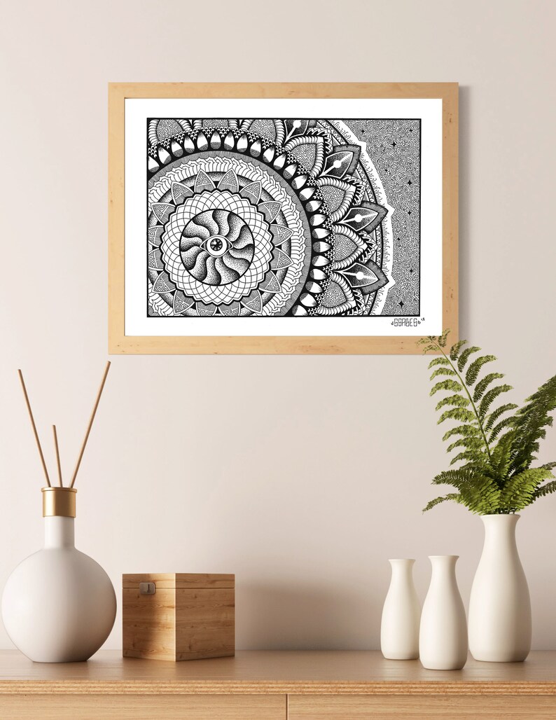 Mandala Print Wall Art Mandala Poster Tattoo Inspired Handmade Design ...