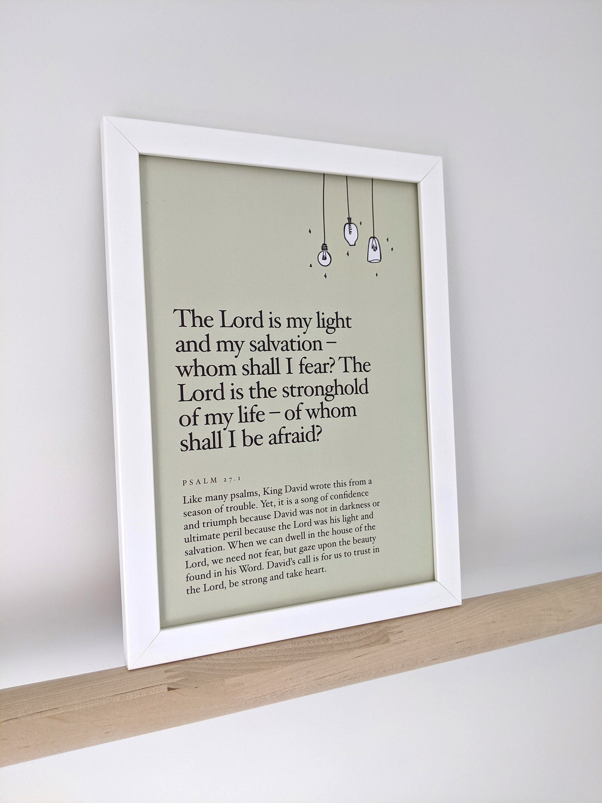 Psalm 27:1 Bible Verse Print the Lord is My Light and My - Etsy