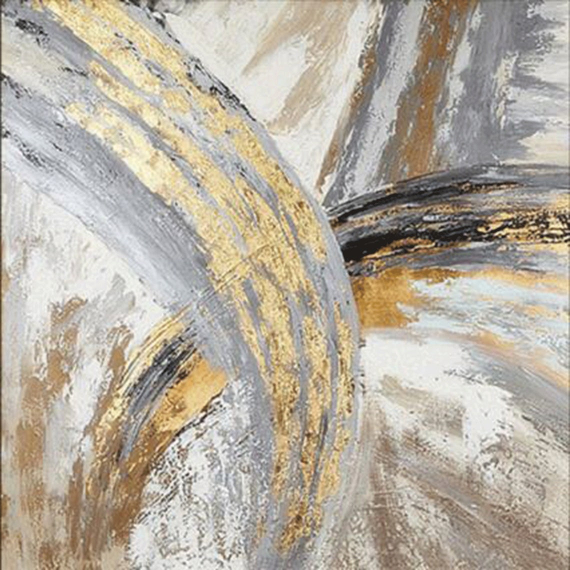 Contemporary Art Gold Foil Acrylic Painting Original Hand Painted on ...