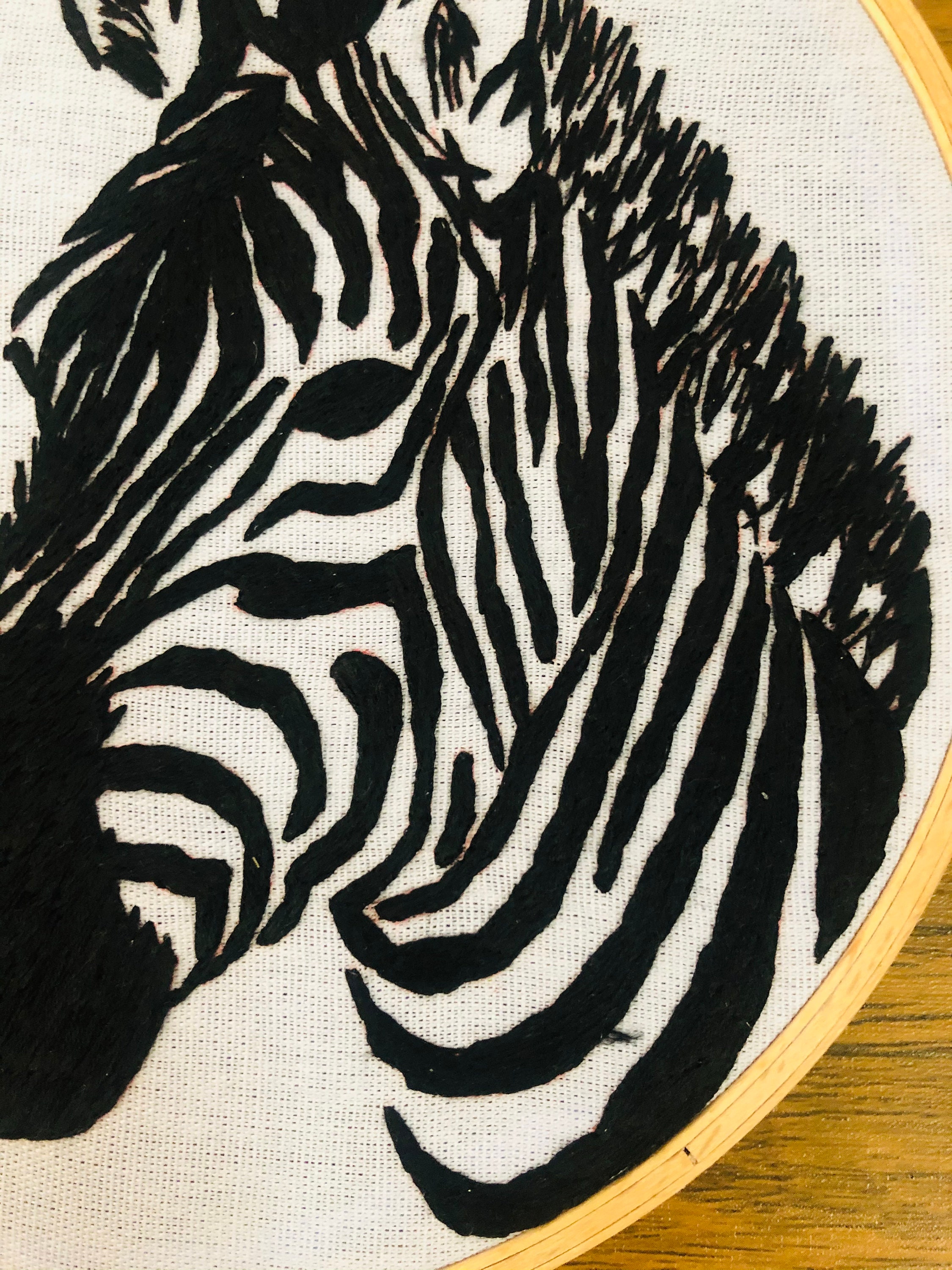 Handmade, Embroidery, Zebra Embroidery, Zebra Lovers, Wall Art ...