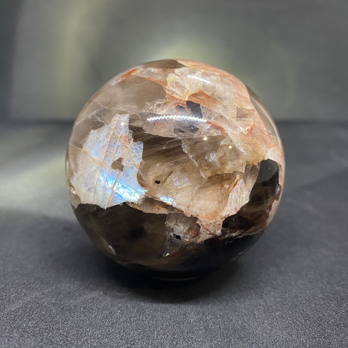 2.48'' Belomorite Moonstone rock sphere in quartz. | Etsy