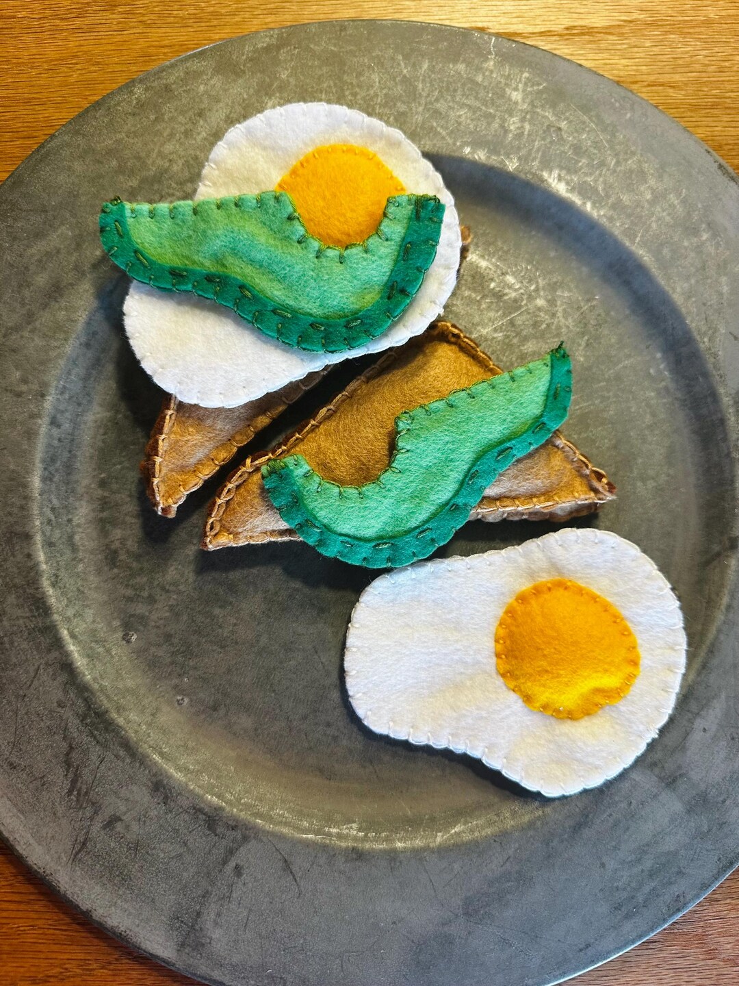 Avocado Toast Felt Breakfast Food Set Toast Fried Eggs & Avocado Slices ...