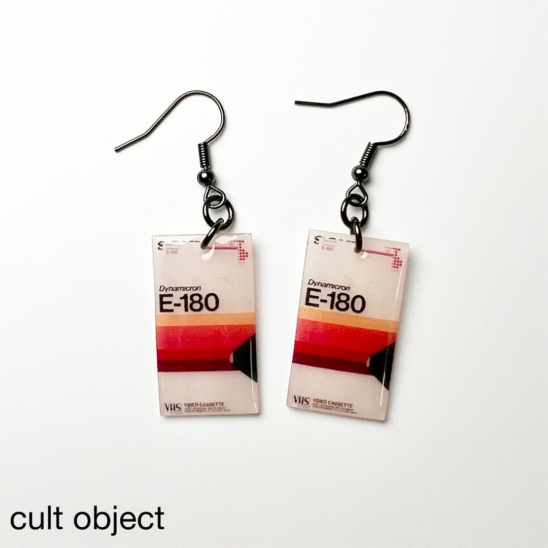 Throwback 80s 90s Y2K VHS Video Cassette Tape Dangle Drop Earrings ...