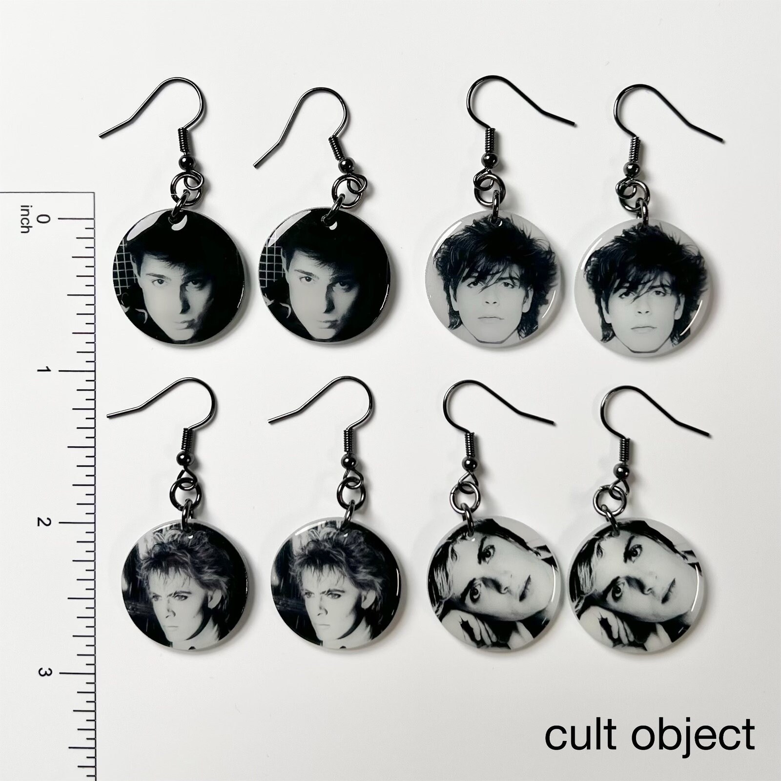 1 Pair of Duran Duran Earrings Simon Le Bon John Taylor Roger Taylor Nick Rhodes Andy Taylor 80s New Wave Dangle Drop Earrings Etsy