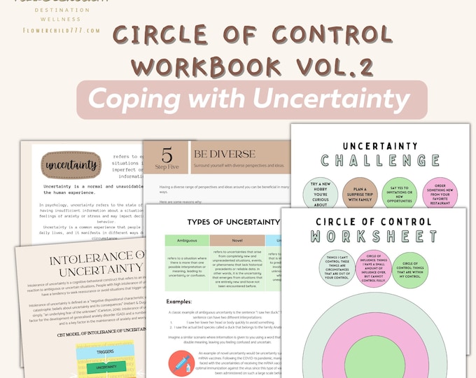 Circle of Control Worksheet, Printable Circle of Control Pdf, Anxiety ...
