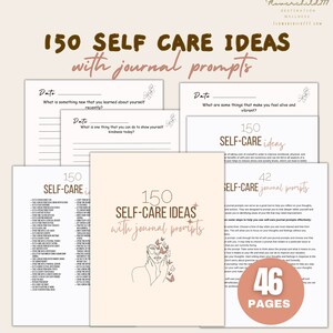 150 Self Care Ideas, Journal Prompts, Self Care Checklist, 30 Day ...