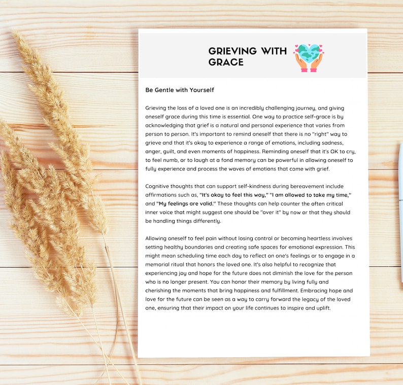 Grief Journal, Grief and Loss Worksheets, Grief Therapy Worksheets ...