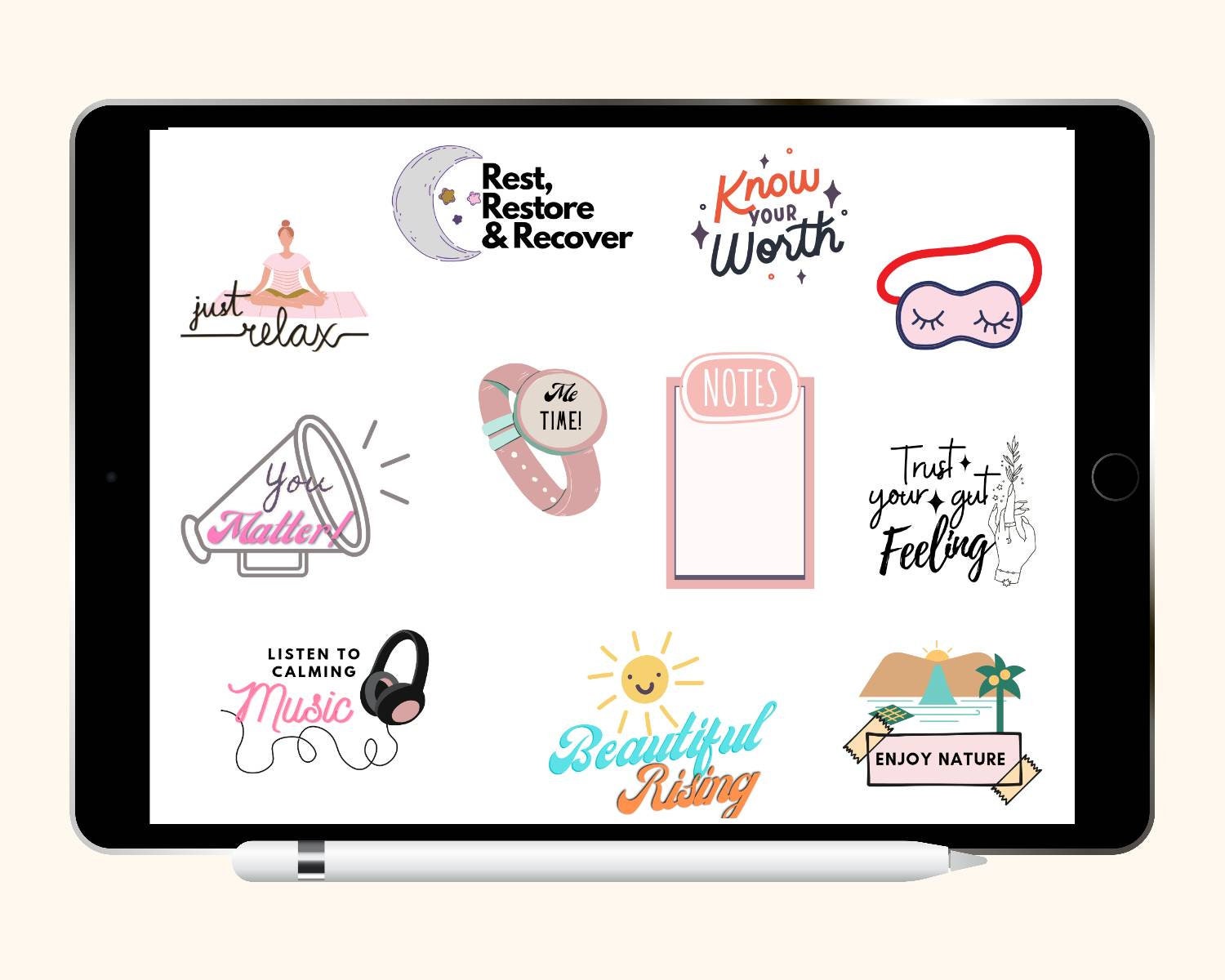 Self Care Planner Stickers Goodnotes Stickers Self Care - Etsy