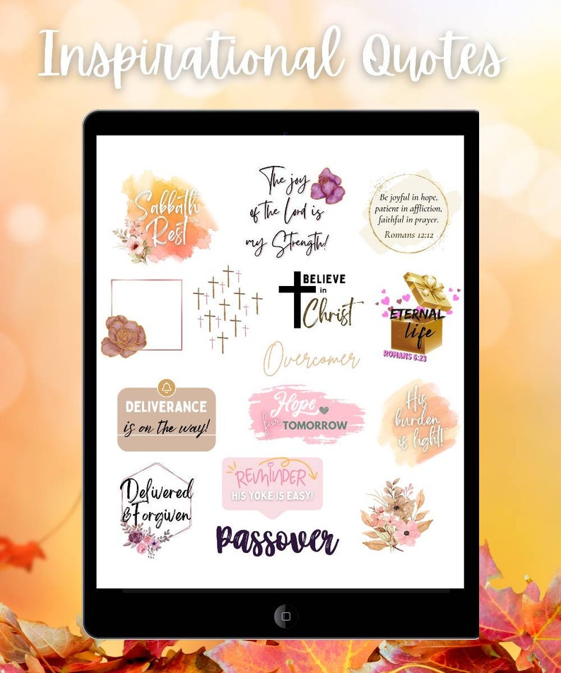 Digital Faith Stickers Christian Faith Autumn Digital Planner - Etsy