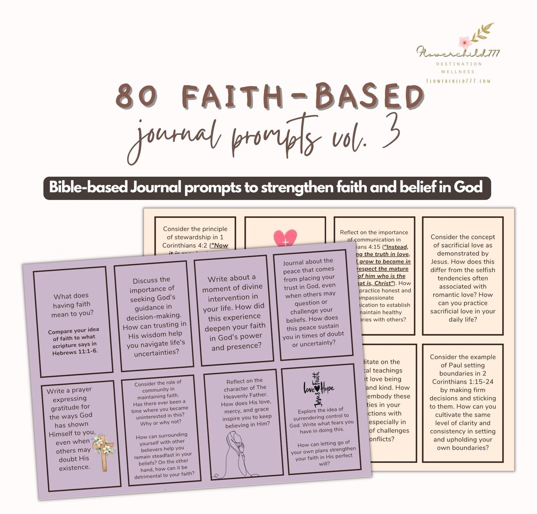 Christian Journal Prompts, Prayer Journal, Digital Faith Journal ...