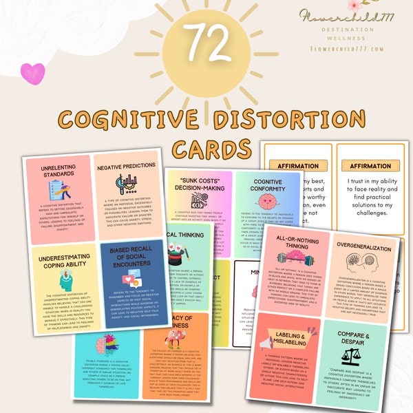 Cognitive Distortions Cards - Etsy