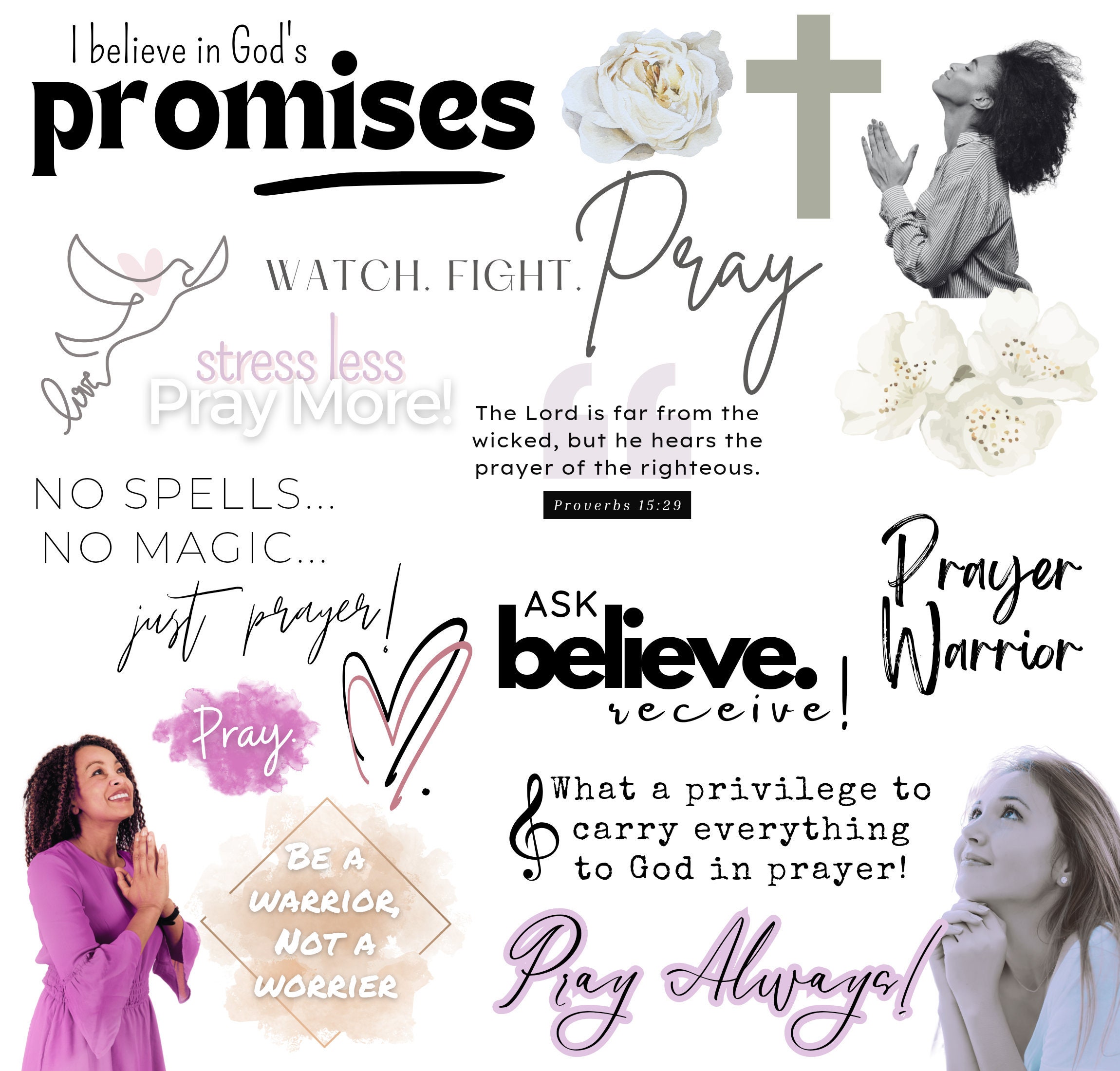 Digital Prayer Planner Stickers Faith Stickers Bible Verse Scripture ...