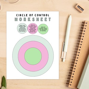 Circle of Control Worksheet, Printable Circle of Control Pdf, Anxiety ...