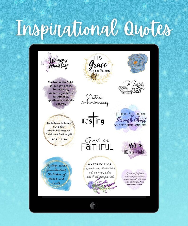 Digital Faith Stickers, Christian Planner, Digital Bible Stickers ...