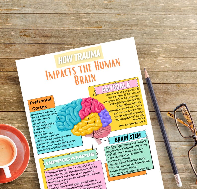 Trauma Impact on Brain Poster: Therapy Office Decor (digital Download ...