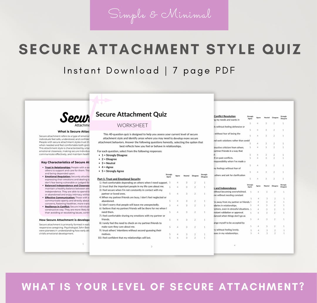 Attachment Style Quiz Pdf, Attachment Style Questionnaire Attachment ...