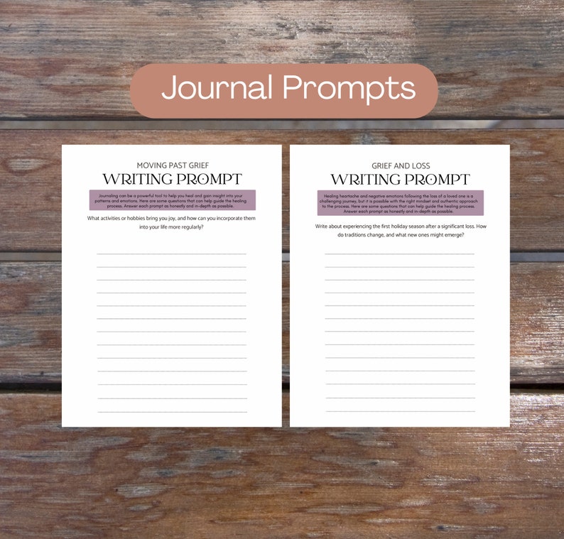 Grief Journal, Grief and Loss Worksheets, Grief Therapy Worksheets ...