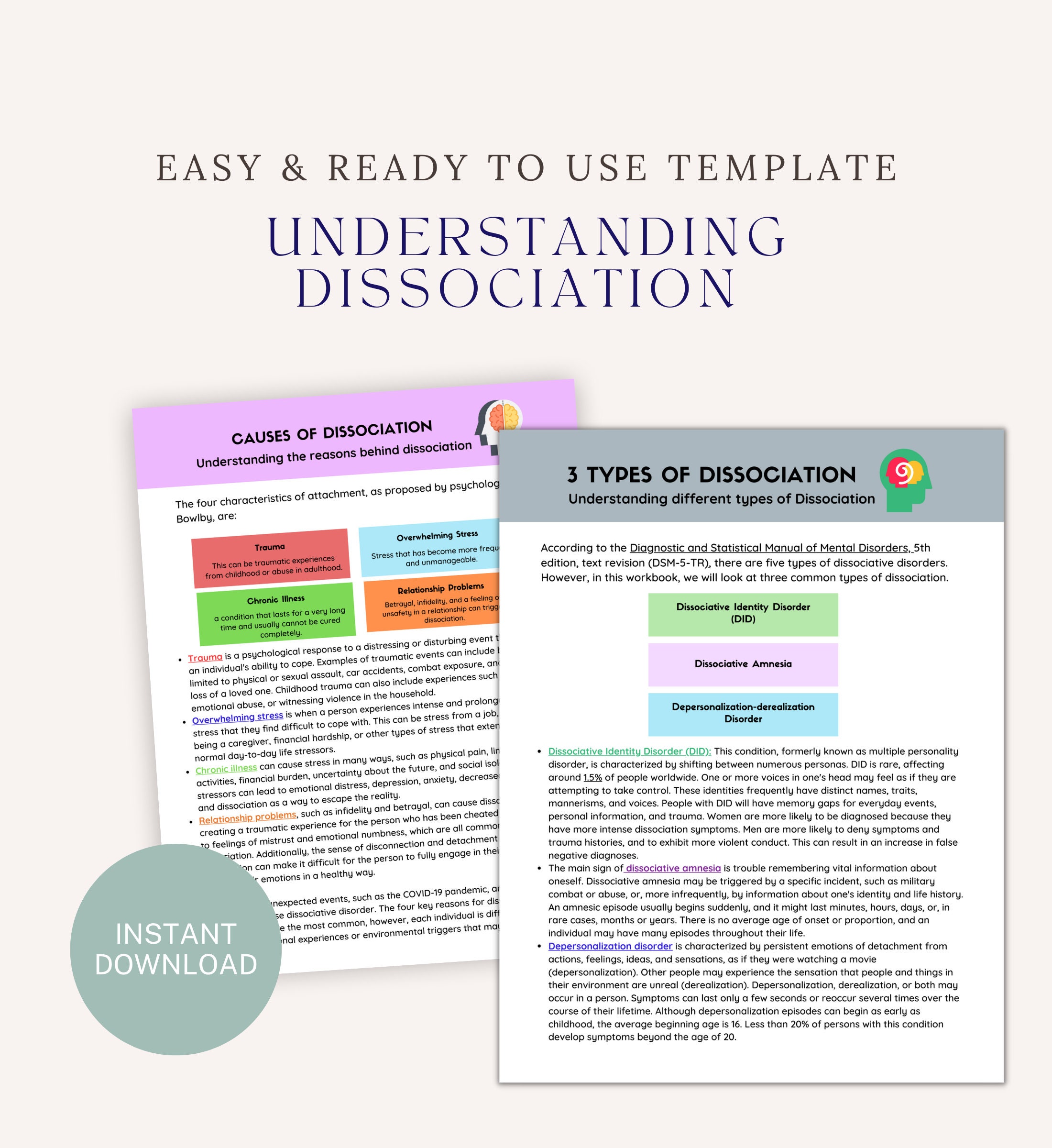Dissociation Workbook How to Stop Dissociating Ptsd With Dissociative ...