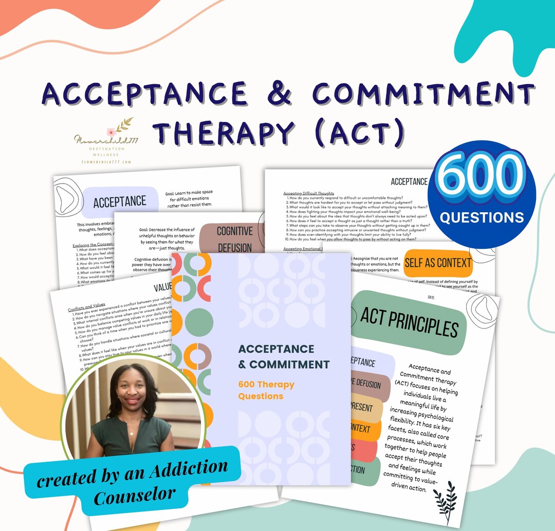 ACT Therapy Worksheets: 600 Questions for Mental Health (digital ...