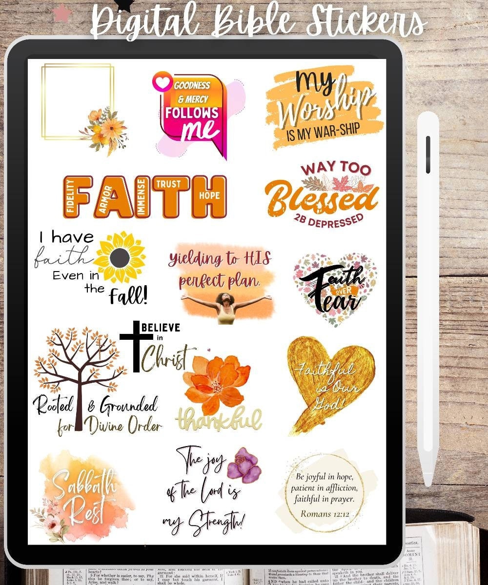 Digital Faith Stickers Christian Faith Autumn Digital Planner - Etsy
