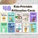 Children Affirmation Cards, Affirmations for Kids, Kids Animal Daily ...