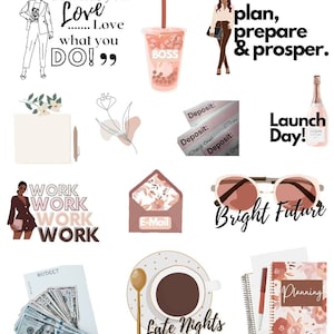Girl Boss Business Planner Digital Stickers, Work From Home Stickers ...