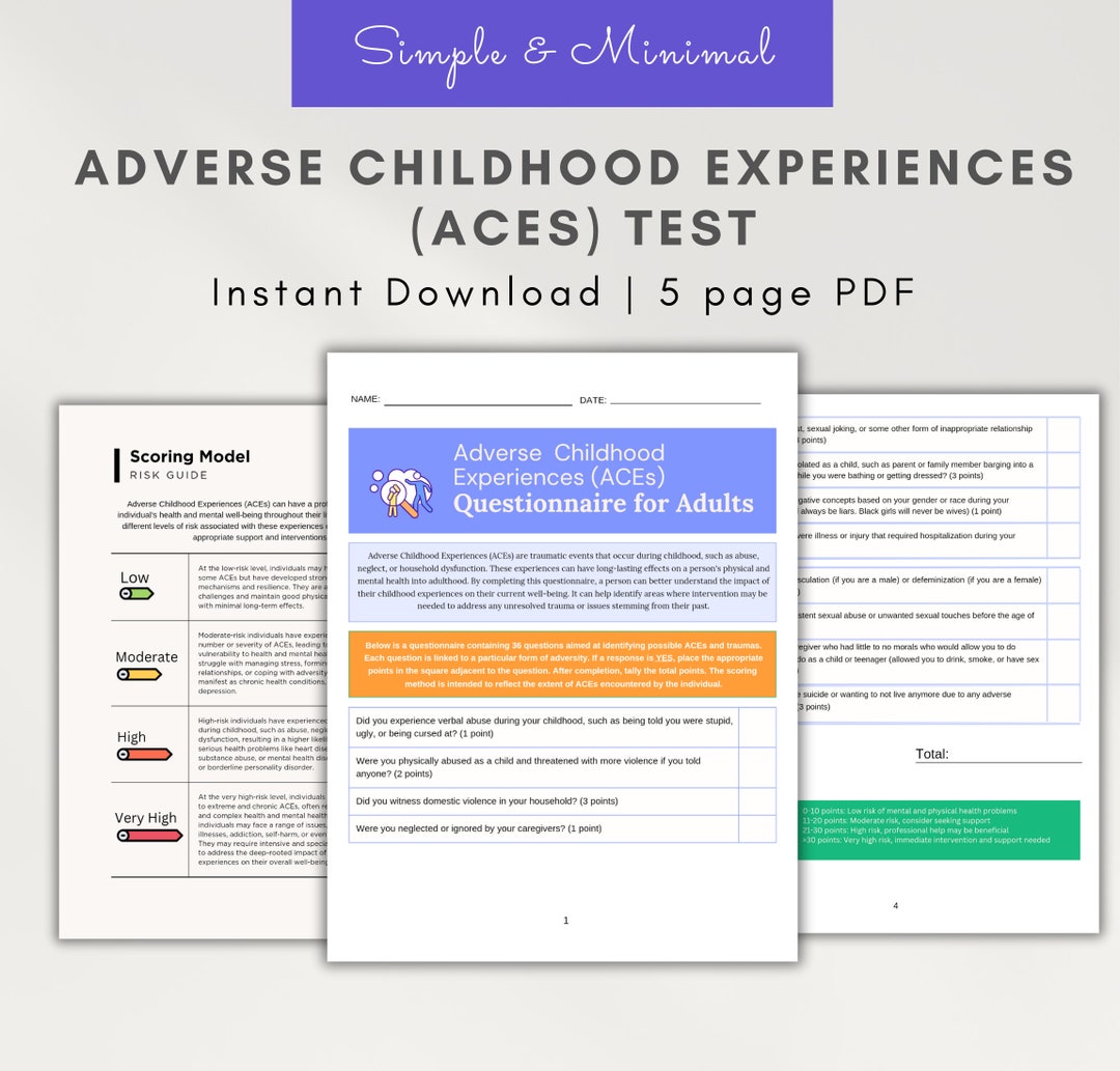 Adverse Childhood Experiences Test for Adults Pdf, Aces Worksheets ...