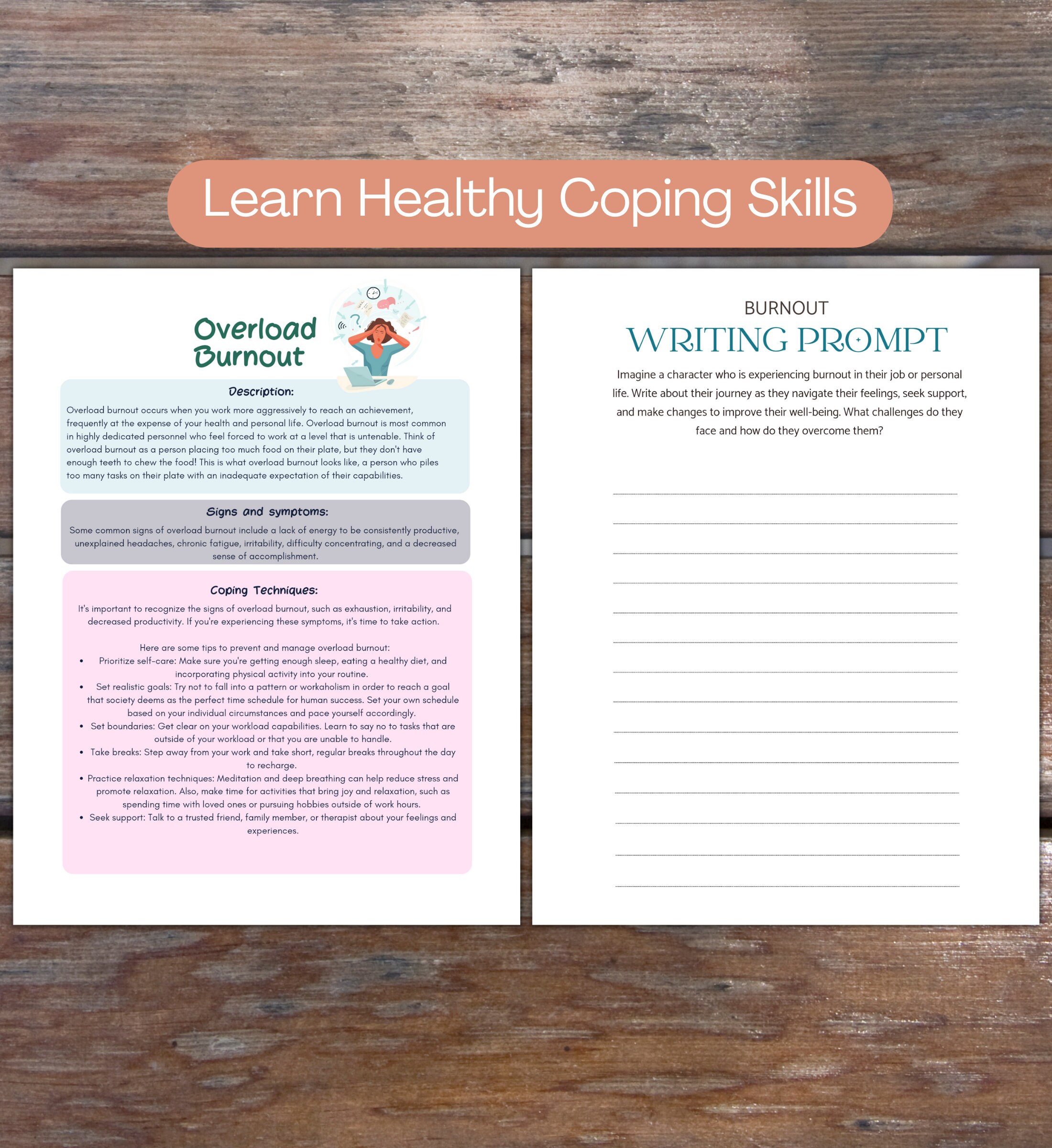 Self Care for Burnout Stay at Home Mom Burnout Tips Workbook, Stress ...