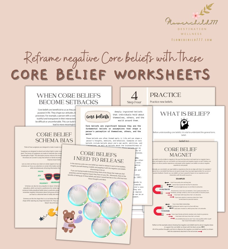 Core Beliefs Worksheet Pdf Maladaptive Beliefs, Cognitive Distortions ...