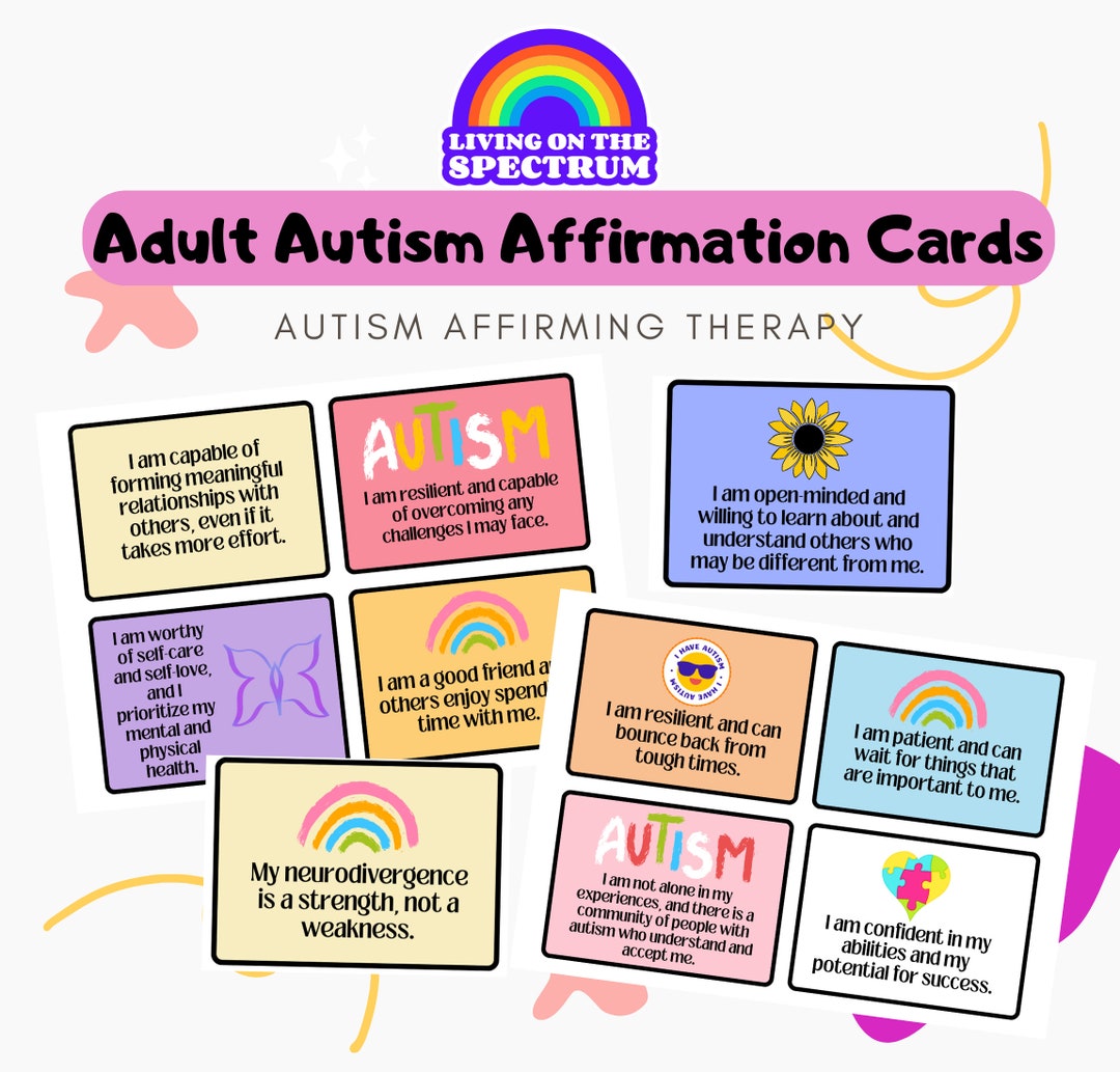Autism Affirmation Cards for Adults, Autism Affirming Therapy, Daily ...
