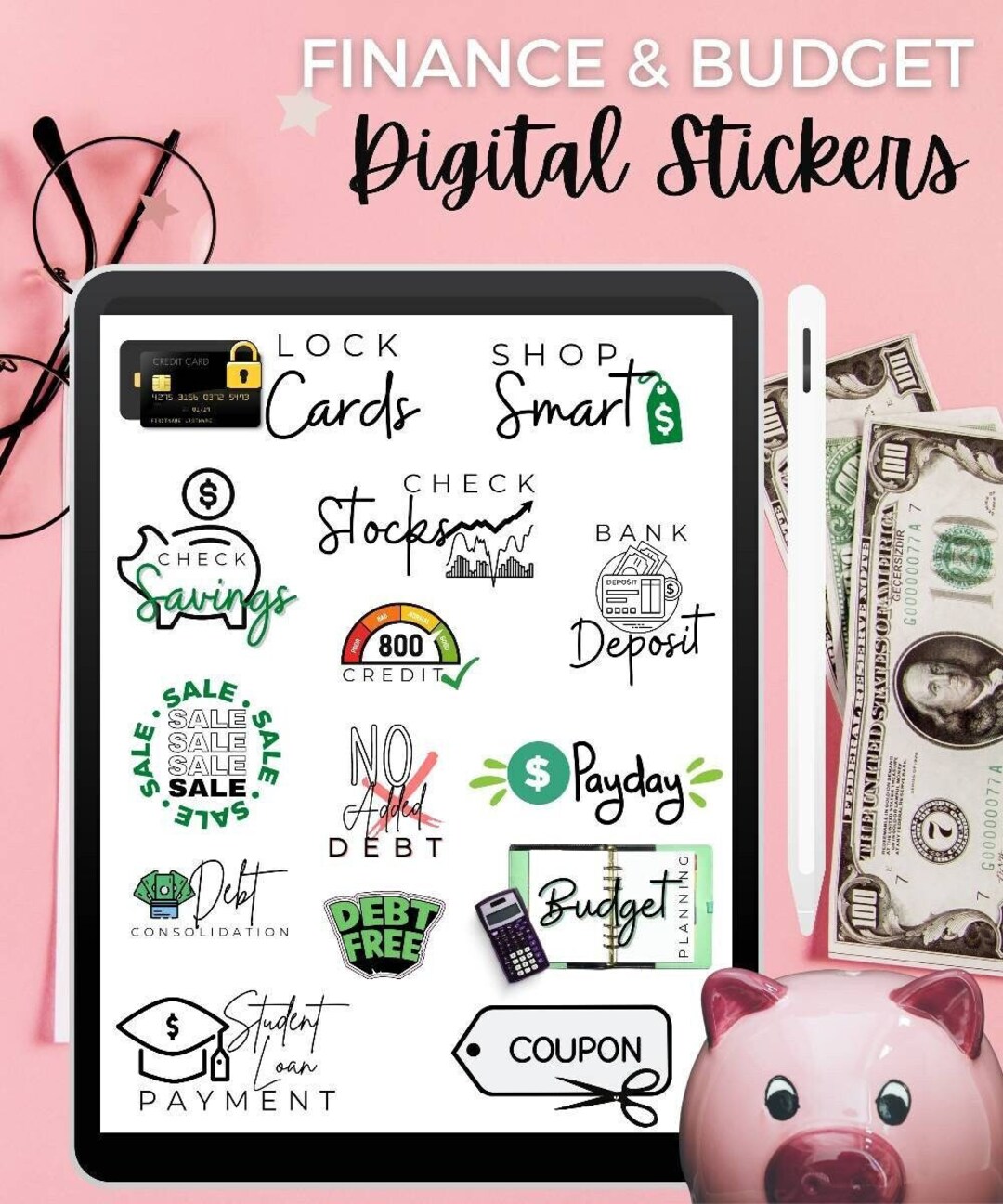 Digital Budget Planner Goodnotes Stickers, Financial Planner, Bills ...