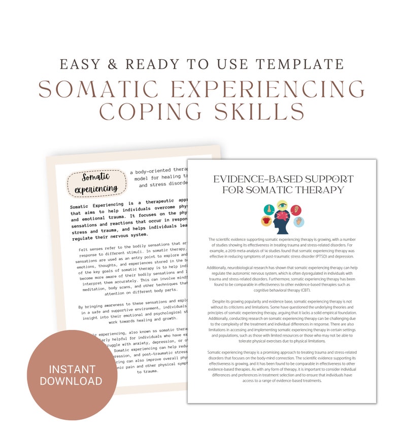 Somatic Therapy Coping Skills Cards, Somatic Therapy Exercises Pdf ...